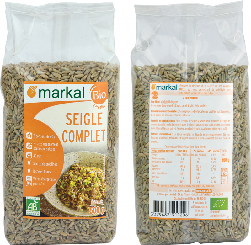 SEIGLE COMPLET - 500g MARKAL | Bio à la une